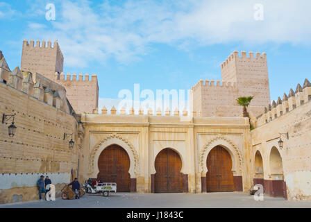 Medina walls and gate, Bab el Had Square, Rabat, Morocco Stock Photo ...