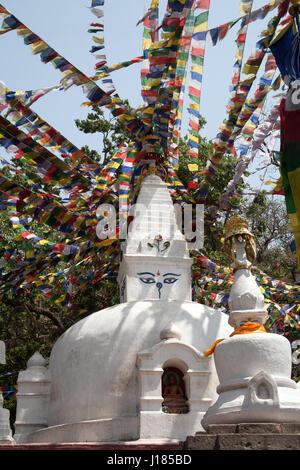 Temple and shrine at the southwest entrance to the Swayambhu ...