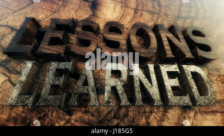 3D Illustration: Lessons Learned Concept Stock Photo - Alamy