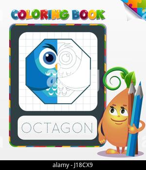 Octagon cartoon geometric shape for kids to learn basic math education ...