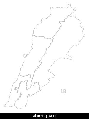 Map of Lebanon - outline. Silhouette of Lebanon map vector illustration ...