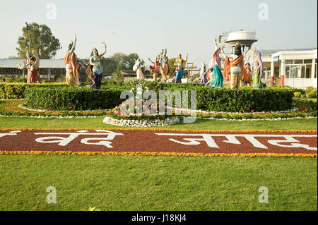 Radha krishna statue in garden, prem temple, mathura, uttar pradesh ...
