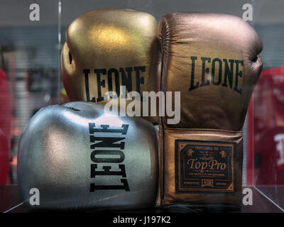 Golden, Silver and Bronze Leather Boxing Gloves Stock Photo - Alamy