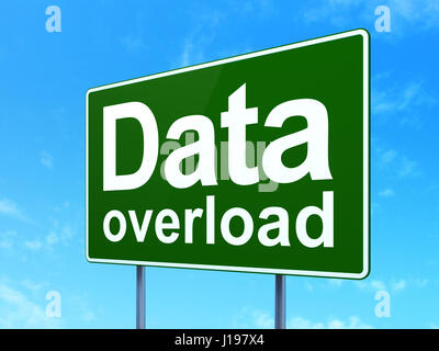 Information concept: Information Overload on road sign background Stock ...
