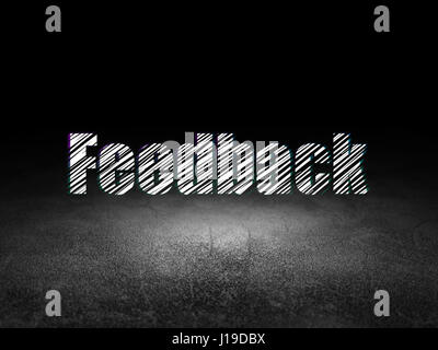 Business concept: Feedback in grunge dark room Stock Photo - Alamy