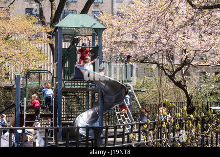 James Michael Levin Playground in Central Park at Springtime, NYC, USA ...