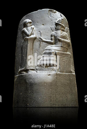Babylonian Hammurabi stone relief sculpture. Hammurabi was the sixth ...