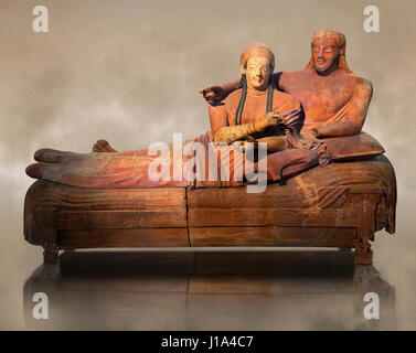 Etruscan art. Sarcophagus of the spouses. 6th century BC. Necropolis of ...