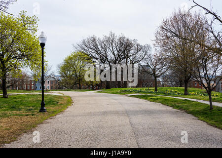 Spring landscape of patterson park with flowers in baltimore maryland ...