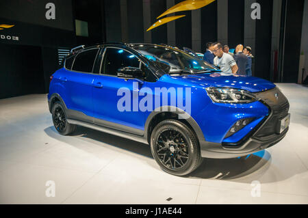 Yudo Auto Pi3 electric car at the Shanghai Auto Show 2017 Stock Photo ...
