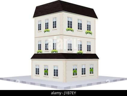 three floors house icon Stock Vector Image & Art - Alamy