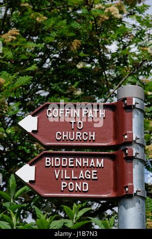 Sign Post to Village Pond, Biddenham, Bedfordshire. This was made by ...