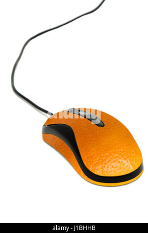 orange computer mouse isolated on white background Stock Photo - Alamy