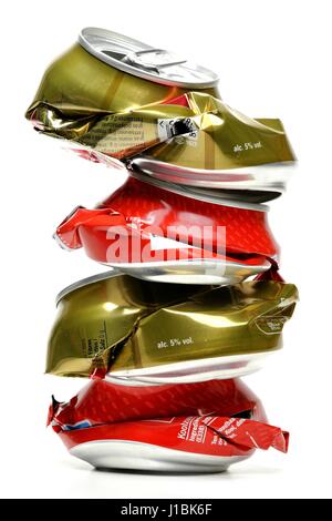 Crushed aluminum soda cans for recycling - USA Stock Photo - Alamy