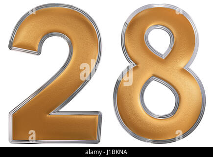 Numeral 28, twenty eight, isolated on white background, 3d render Stock ...
