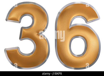 Numeral 36, thirty six, isolated on white background, 3d render Stock ...