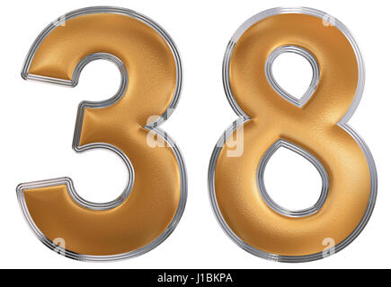 Numeral 38, thirty eight, isolated on white background, 3d render Stock ...