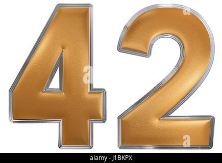 Numeral 42, forty two, isolated on white background, 3d render Stock ...