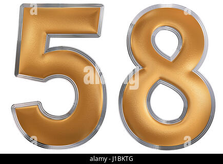 Numeral 58, fifty eight, isolated on white background, 3d render Stock ...