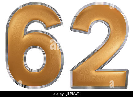 Numeral 62, sixty two, isolated on white background, 3d render Stock ...