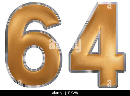 Numeral 64, sixty four, isolated on white background, 3d render Stock ...