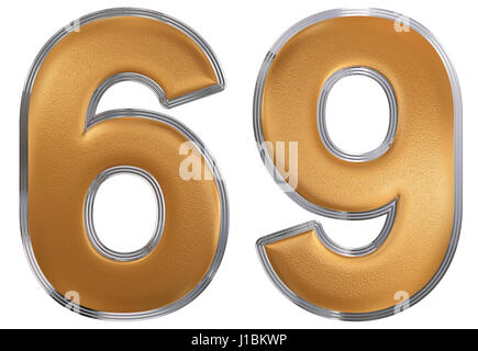 Numeral 69, sixty nine, isolated on white background, 3d render Stock ...