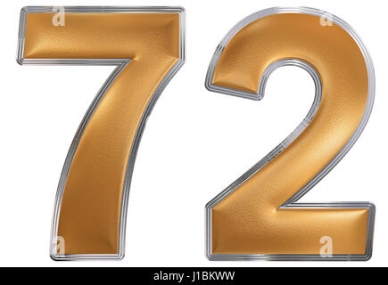 Numeral 72, seventy two, isolated on white background, 3d render Stock ...