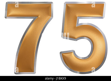Numeral 75, seventy five,, isolated on white background, 3d render ...