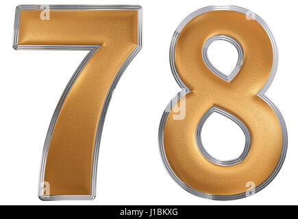 Numeral 78, seventy eight, isolated on white background, 3d render ...