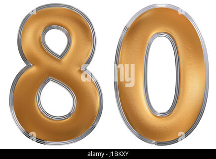 Numeral 80, eighty, isolated on white background, 3d render Stock Photo ...