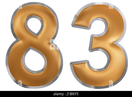 Numeral 83, eighty three, isolated on white background, 3d render Stock ...