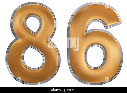 Numeral 86, eighty six, isolated on white background, 3d render Stock ...