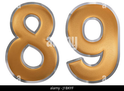 Numeral 89, eighty nine, isolated on white background, 3d render Stock ...