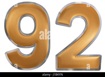 Numeral 92, ninety two, isolated on white background, 3d render Stock ...