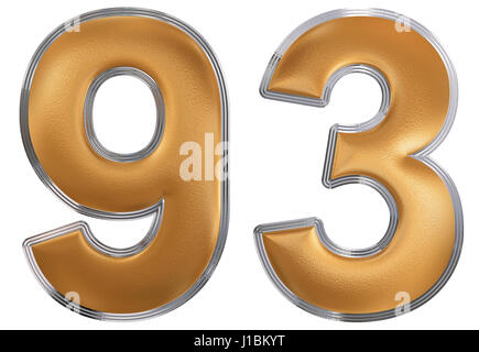 Numeral 93, ninety three, isolated on white background, 3d render Stock ...