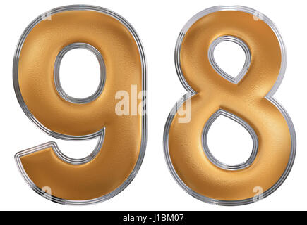 Numeral 98, ninety eight, isolated on white background, 3d render Stock ...