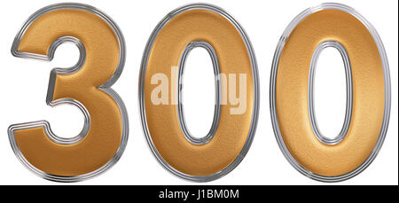 Numeral 300, three hundred, isolated on white background, 3d render ...