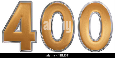 Numeral 400, four hundred, isolated on white background, 3d render ...
