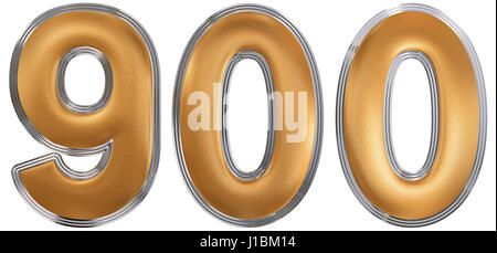 Numeral 900, nine hundred, isolated on white background, 3d render ...