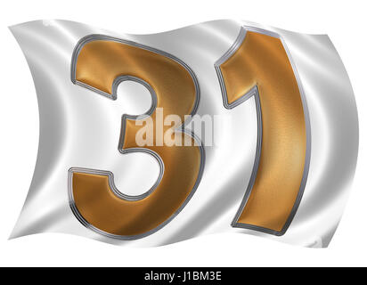 Numeral 31, thirty one, isolated on white background, 3d render Stock ...