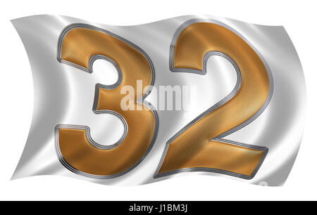 Numeral 32, thirty two, isolated on white background, 3d render Stock ...