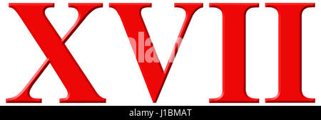 Roman numeral XVII, septendecim, 17, seventeen, isolated on white ...
