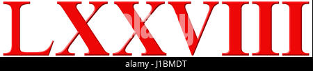 Roman numeral LXXVIII, octo et septuaginta, 78, seventy eight ...