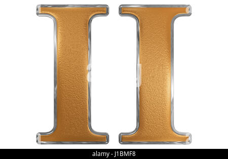 Roman numeral II, duo, 2, two, isolated on white background, 3d render ...