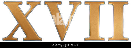 Roman numeral XVII, septendecim, 17, seventeen, isolated on white ...