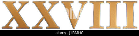 Roman numeral XXVIII, octo et viginti, 28, twenty eight, reflected on ...
