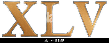 Roman numeral XLV, quinque et quadraginta, 45, forty five, isolated on ...