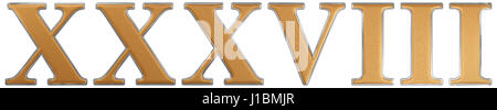 Roman numeral XXXVIII, octo et triginta, 38, thirty eight, reflected on ...