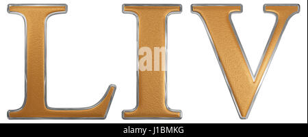 Roman numeral LIV, quattuor et quinquaginta, 54, fifty four, reflected ...