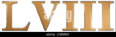 Roman numeral LVIII, octo et quinquaginta, 58, fifty eight, isolated on ...